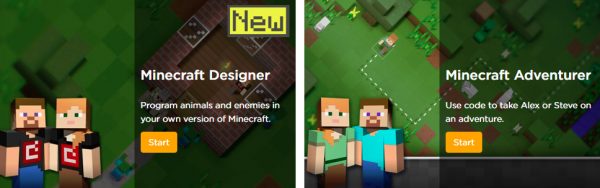Hour of code Minecraft : deux modes de programmation